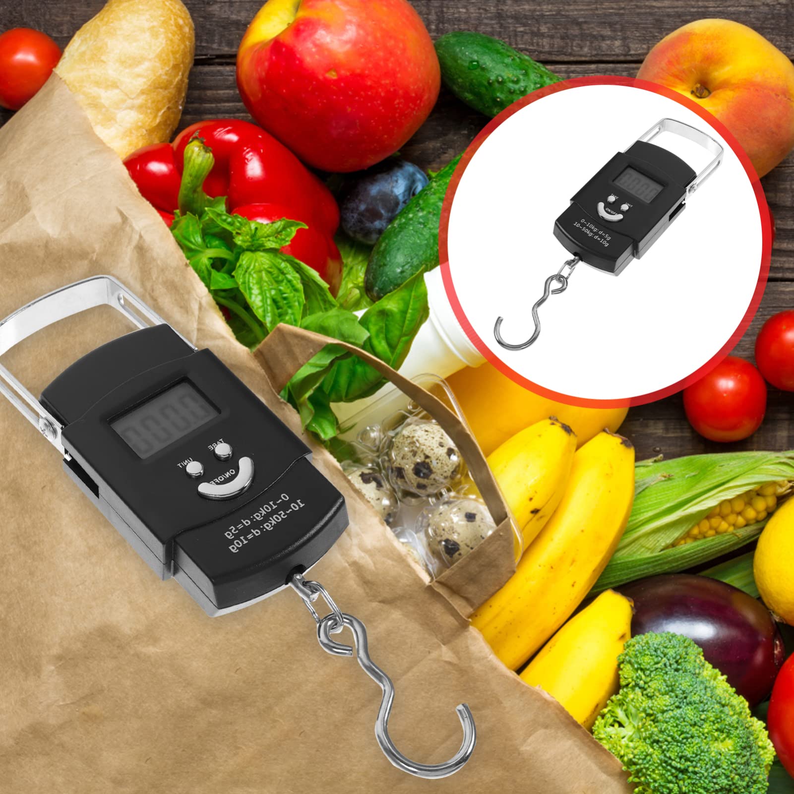 Spring Balance Digital Small Scales Small Weight Scale Hook Scale Home Supplies Home Electronic Scale Kitchen Weight Scale Hanging Scale Fishing Weight Scale Hand Scale Fish Scale