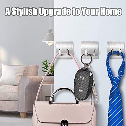 YasTant 4 Pcs Premium Heavy Duty Adhesive Hooks Wall Hangers for Bathroom, Self Stick Hooks for Hanging Heavy Duty, Self Adhesive Razor Holder for Shower Wall Inclined