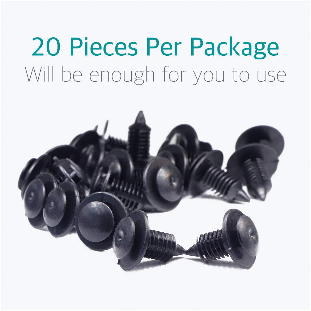 Lantee 20 Pcs Interior Door Trim Panel Retainer Clips Fasteners Replacement for Ford N805155-S & for Dodge 6505878-AA, Fit for Ford GT/Taurus/Thunderbird, Fit for Dodge Ram 1500/2500/3500