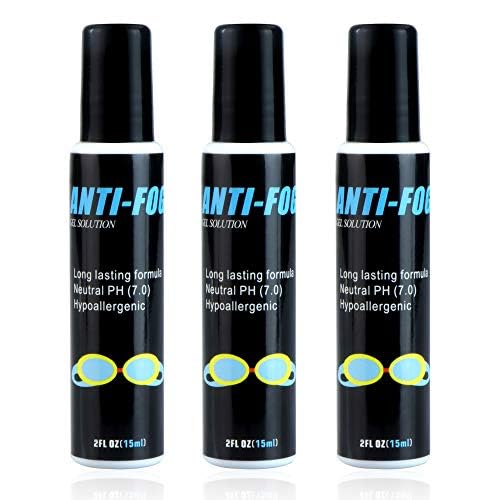 LifeArt Anti Fog Spray for Swim Goggles, Ski Masks, Snorkeling and Diving Masks, Prevents Fogging, Anti-Static, Streak-Free, Unscented, Alcohol and Ammonia Free (3 Bottles)