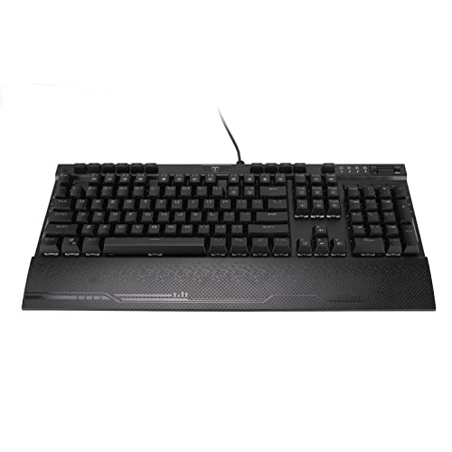 Waterproof Mechanical Keyboard, E Sports RGB Backlight Blue Switch Gaming Keyboard with Detachable Palm Rest, Macro Programming Wired Keyboard for Office