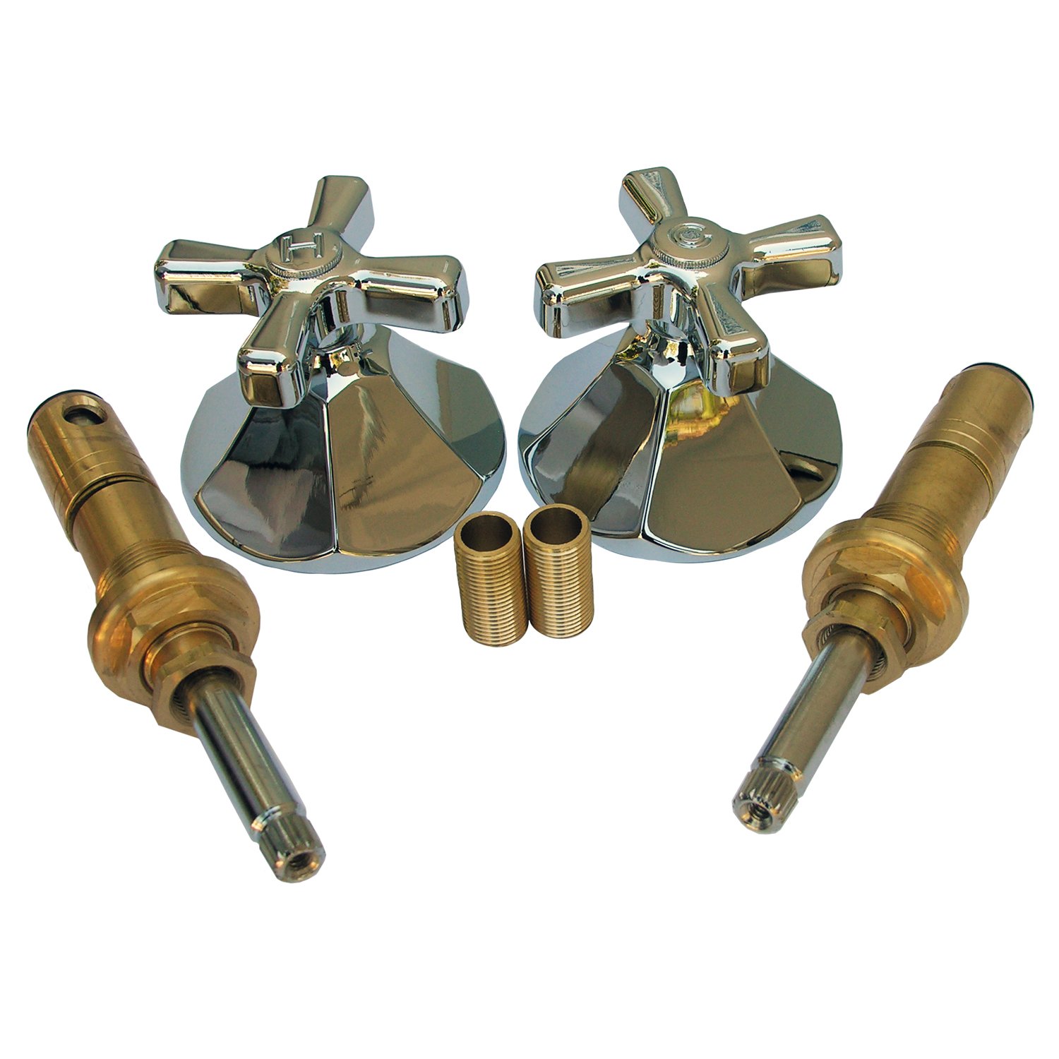 LASCO 01-9403 American Standard Renu Series Two Valve Tub or Shower Trim Kit with Stems Handles, Flanges and Nipples, Chrome
