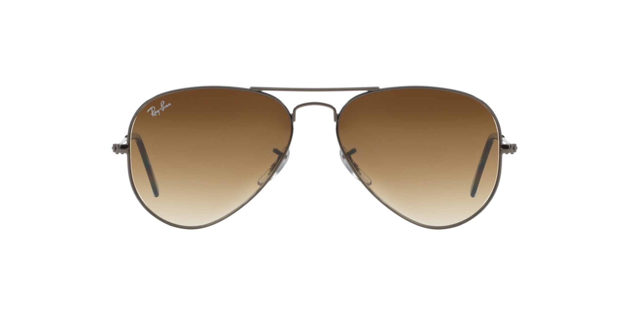 Ray-Ban RB3025 Metal Aviator Sunglasses + Vision Group Accessories Bundle (Gunmetal/Clear Gradient Brown (004/51), 62, Millimeters)
