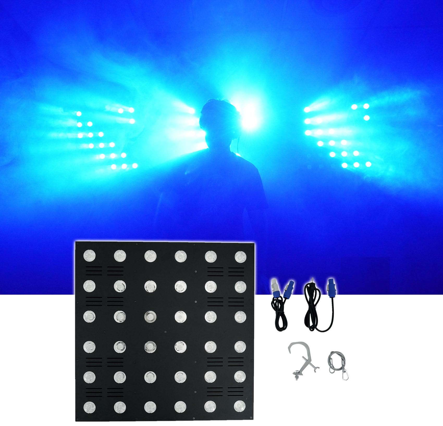 Rockville Stage Matrix 36 RGB 6x6 Tri-Colored Matrix Blinder Light DJ/Stage/Band