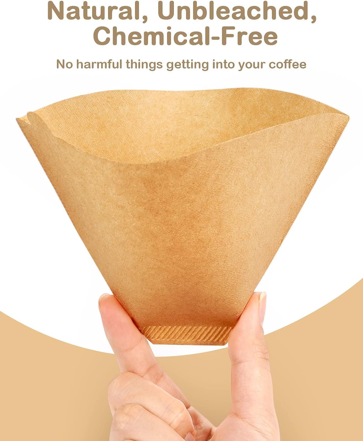 Maestri House Cone Coffee Filters 8-12 Cup, 100 Count Natural Unbleached Coffee Paper Filters #4, Tabbed Cone Coffee Filter for Coffee Maker & Brewer, Biodegradable, Environmentally Friendly, Brown