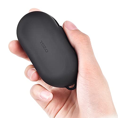 TOZO T12 2022 Wireless Earbuds Bluetooth 5.3 Headphones Black & TOZO T12 Protective Silicone Case Shockproof Soft Skin Cover Black