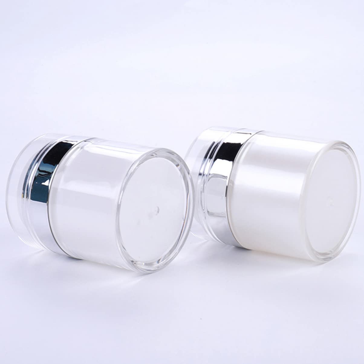 Travel Container Empty Refillable Cosmetic airless Pump Jars Empty airless Cosmetic Container airless Lotion Dispenser Air Pump Bottles Vacuum Container (Size : 7.5x6.2x6.2cm)