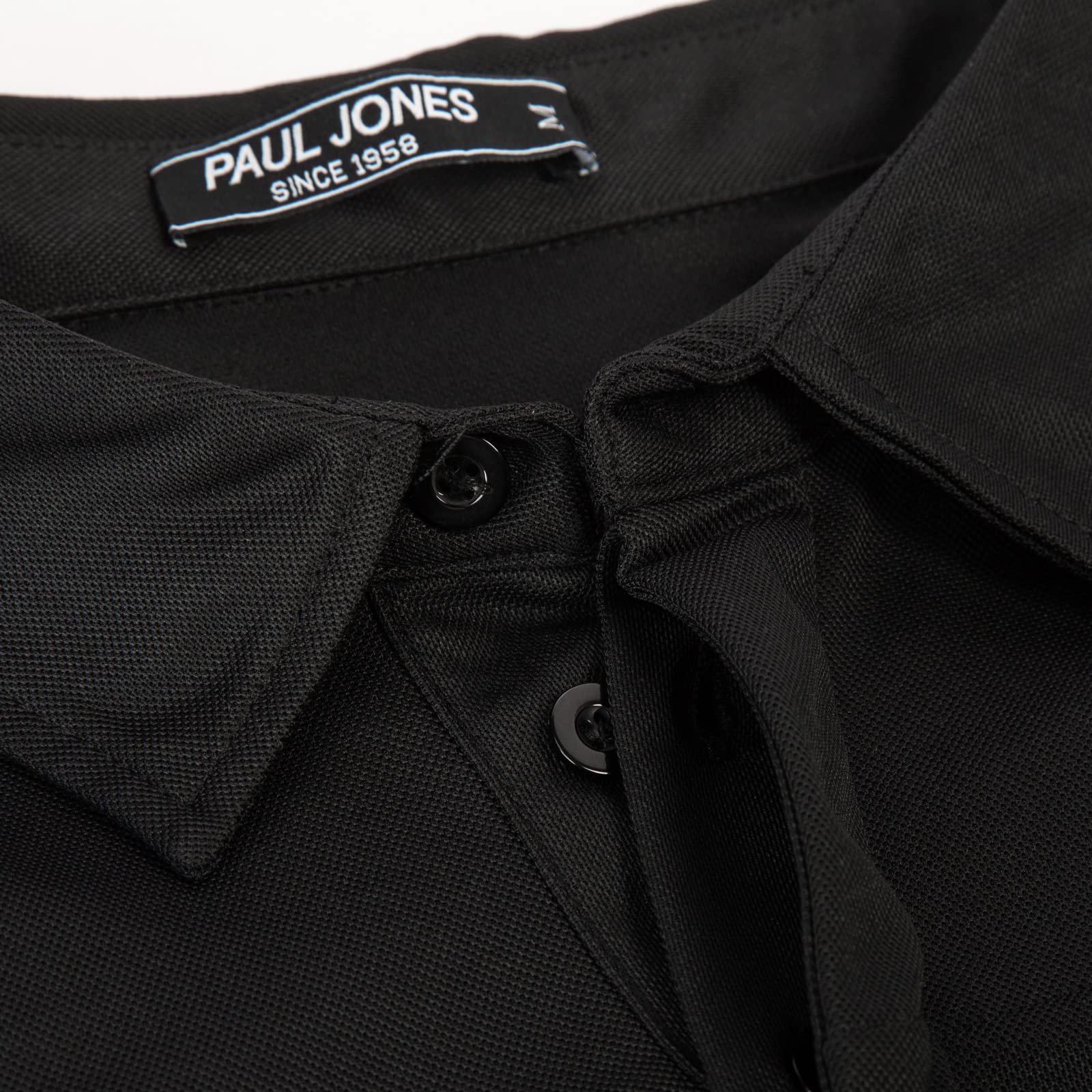 PJ PAUL JONES Mens Casual Short Sleeve Polo Shirt Sports Golf Pullover Polo Black XXL