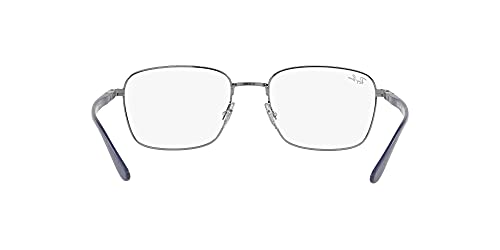Ray-Ban RX6478 Rectangular Prescription Eyewear Frames, Gunmetal/Demo Lens, 51 mm