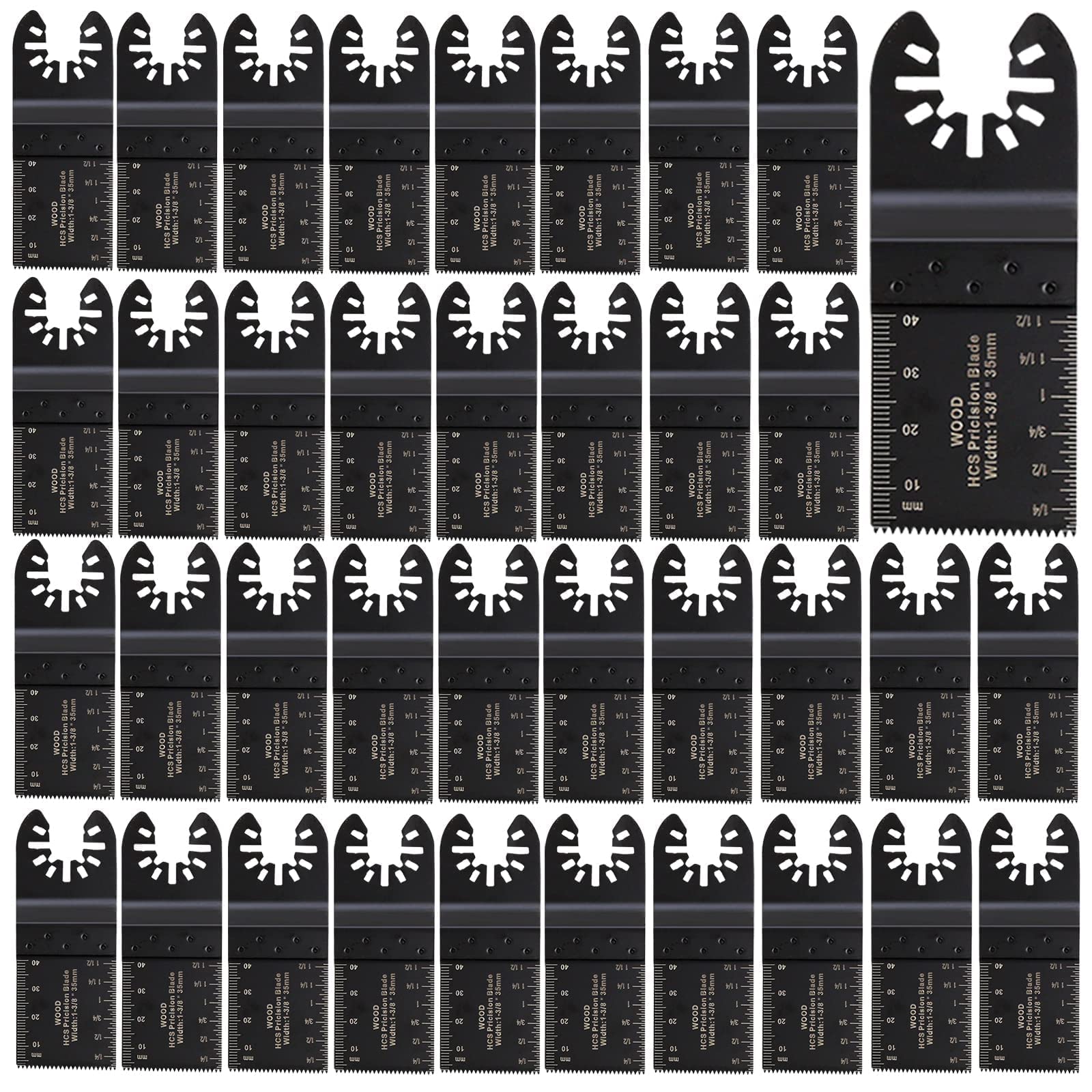 LIGHTIMETUNNEL 40 PCS Oscillating Saw Blades Multitool Quick Release Compatible with Fein Multimaster Porter Cable Black & Decker Bosch Craftsman Ridgid Ryobi Makita Milwaukee Rockwell