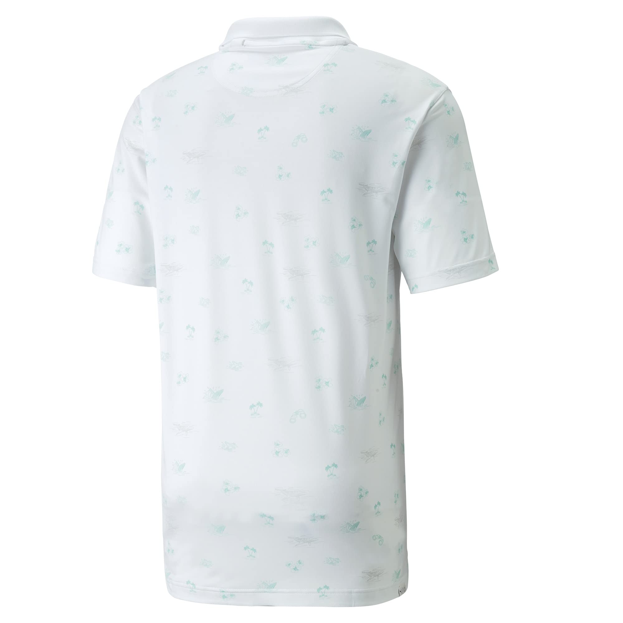Puma Golf Men's Cloudspun Lahaina Polo, Bright White-Angel Blue, X-Large