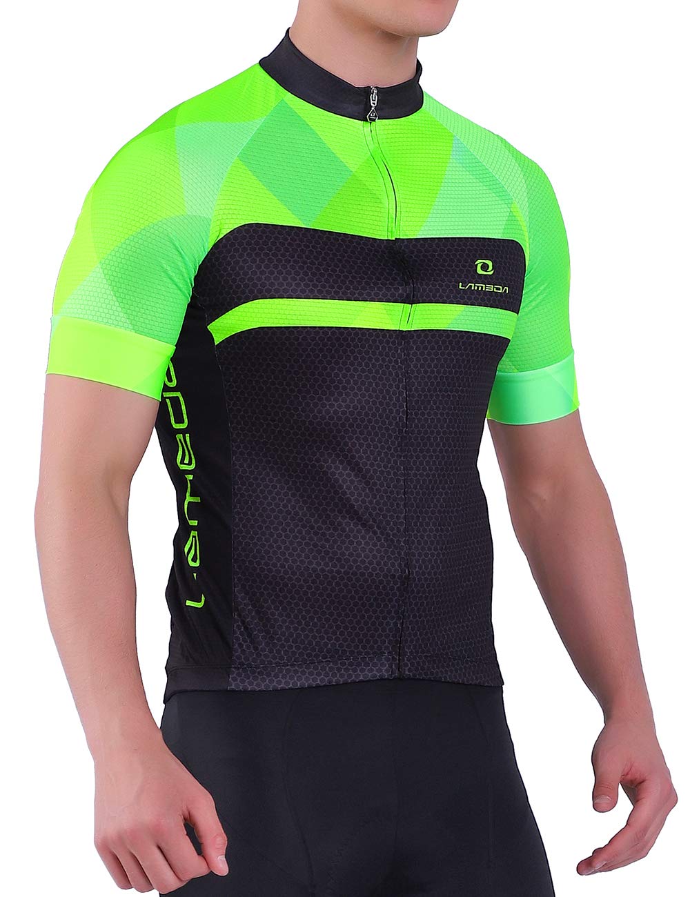 LAMEDA Cycling Jersey Men Green Road Bike Jersey Bicycle Shirt for Men (Green, L)