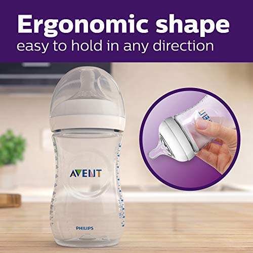 Philips Avent Natural Baby Bottle, Clear, 9 Ounce, 4 Pack, SCF013/47