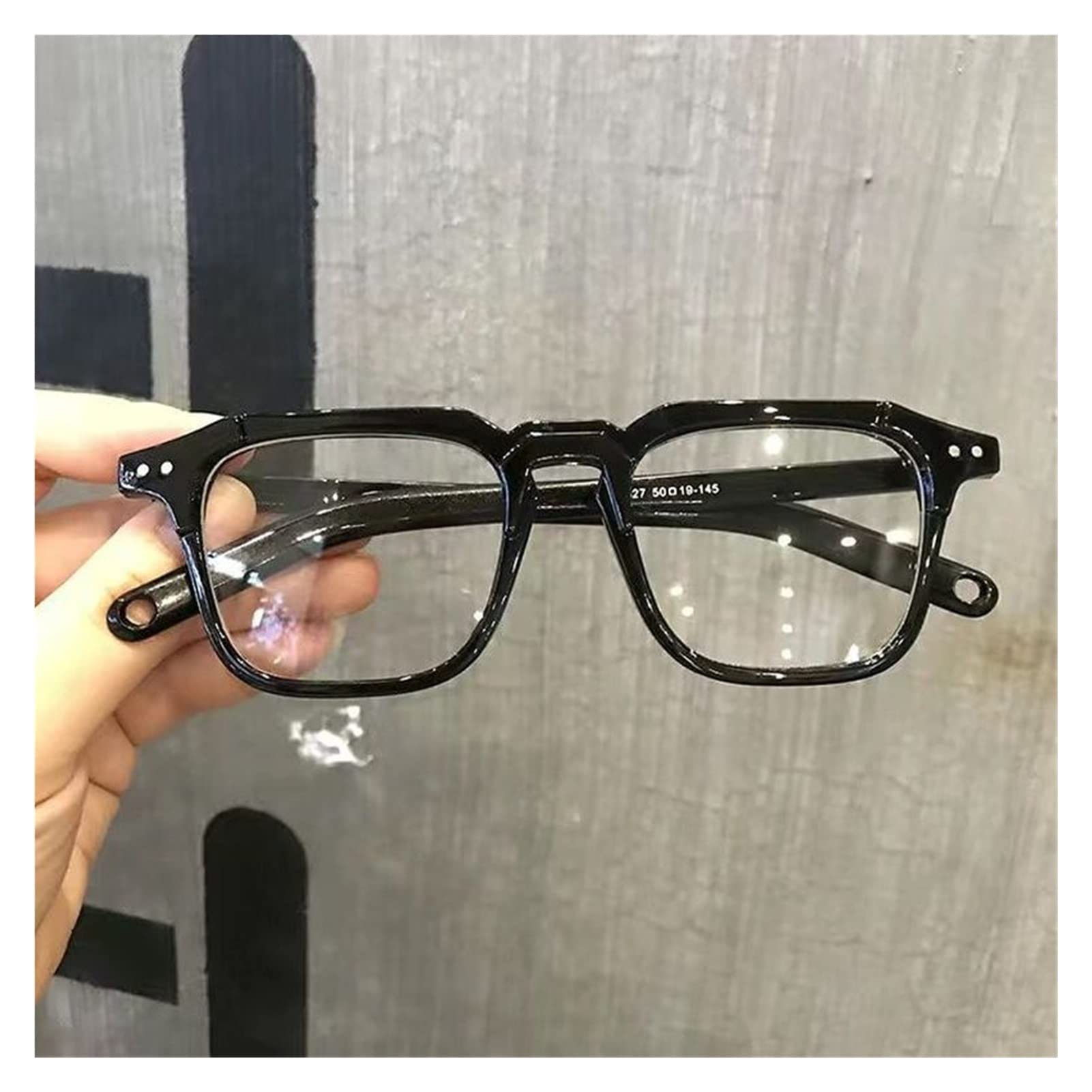 Reading Glasses, Anti Blue Light, Square Frame Gaming Glasses, Women Men Eyeglasses for Computer, Ladies Mens Glasses (Color : Black, Size : +1.5)