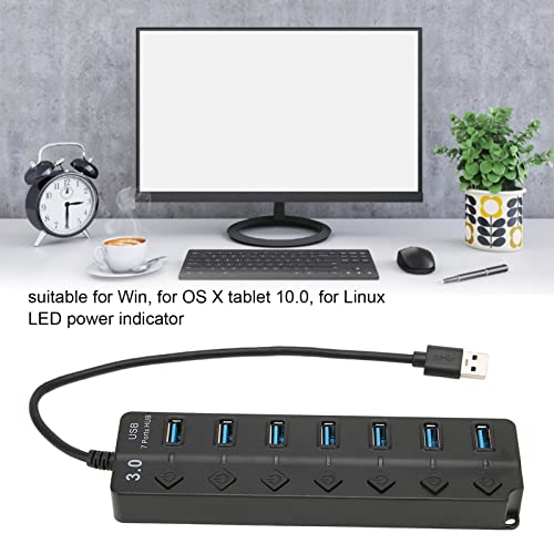 USB3.0 Splitter, USB3.0 Hub Small 5Gbps Wide Compatibility Portable for Mouse for Keyboard for Mobile Hard Disk(Black)