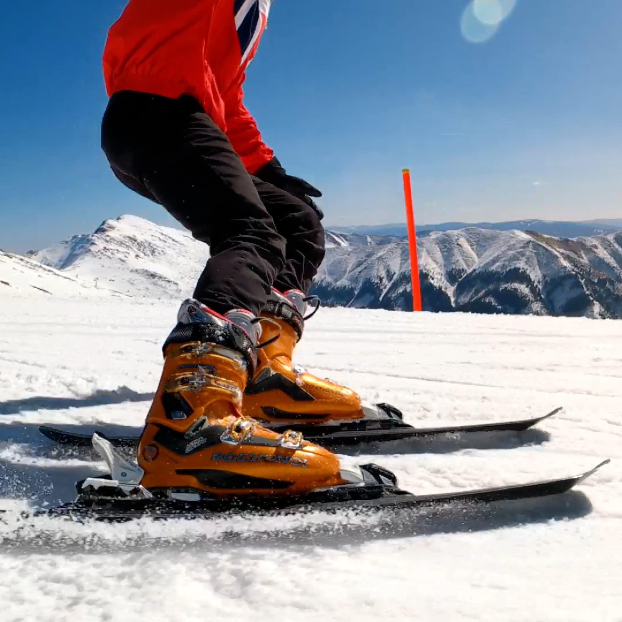 Skiboards by Snowfeet | 99 CM | Skiblades Snowblades Short Skis (Black | Snowboard Bindings)
