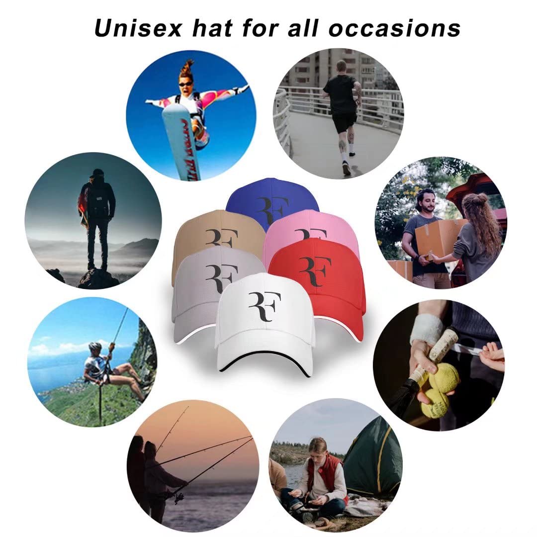 ROGER FEDERER Hat Mens Hats Casual Outdoor Baseball Cap Adult Unisex Classic Adjustable Sandwich Caps Red