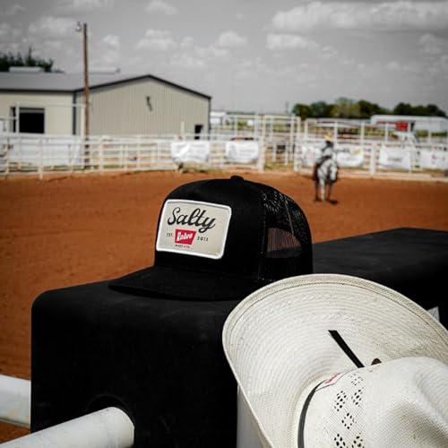 Salty Rodeo OG Hat - Tall Crown Black Yupoong Snapback Western Wear Snapback - One Size Fits Most
