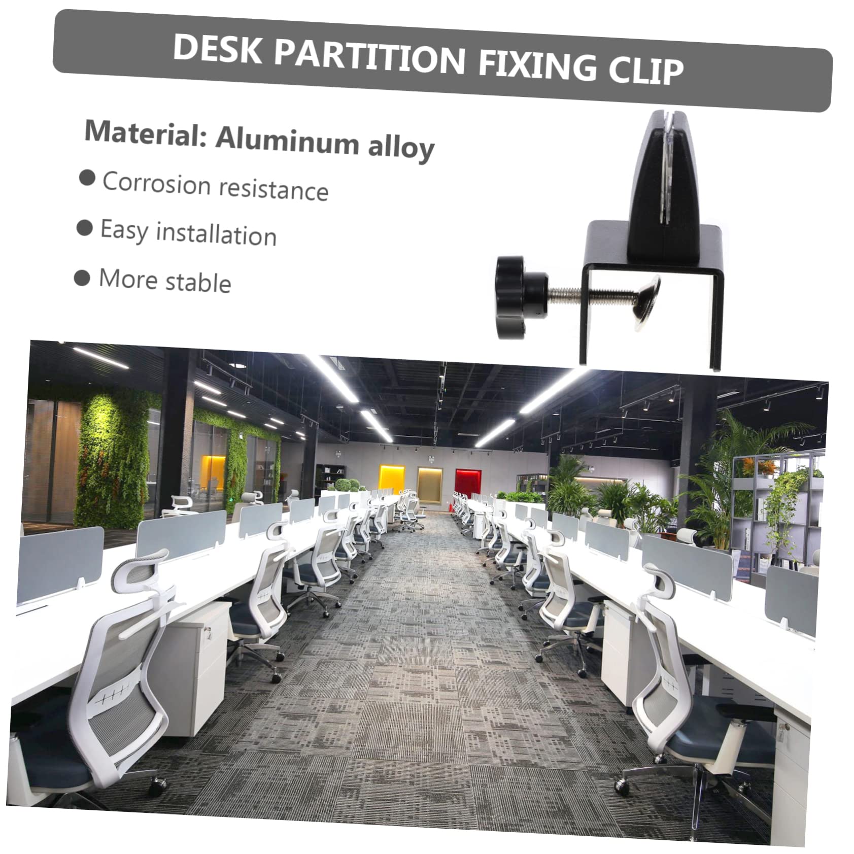 MAGICLULU 2pcs Partition Clip Glass Office Desk Mount Desk Partition Clamp Privacy Panel Clamp Adjustable c Shape Clamp Acrylic Desk Privacy Panel Clip Desktop Divider Aluminum Alloy