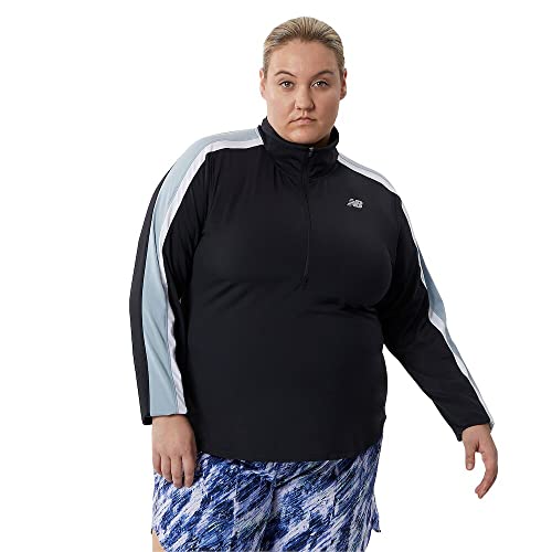 New Balance Women's Accelerate Half Zip, Black , XX-Large
