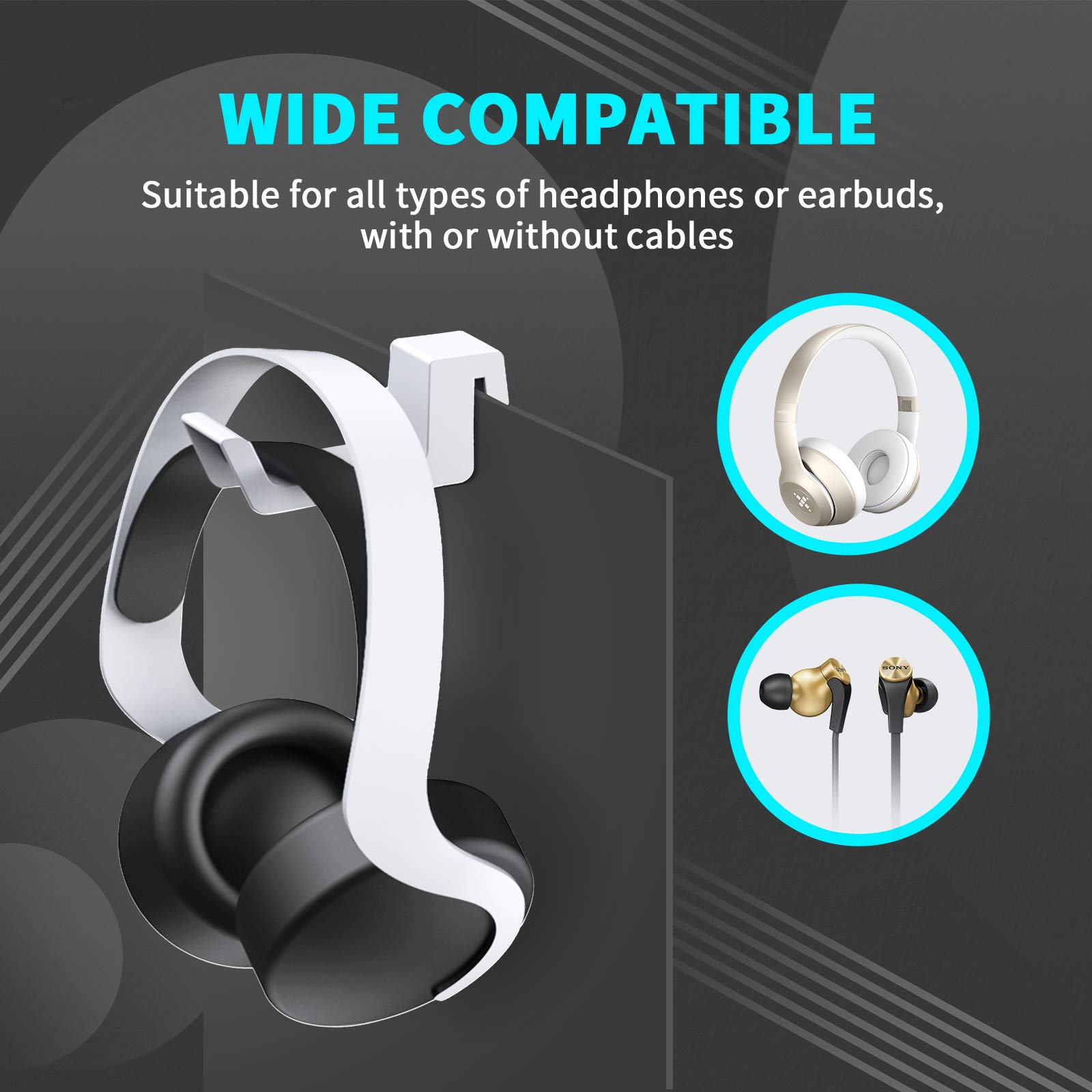 NexiGo PS5 Vertical Stand with Headset Holder, Multifunctional Stand with Cooling Station and Game Storage, Dual Controllers Charger, Headphone Stand, for PlayStation 5 (Disc and Digital Edition)