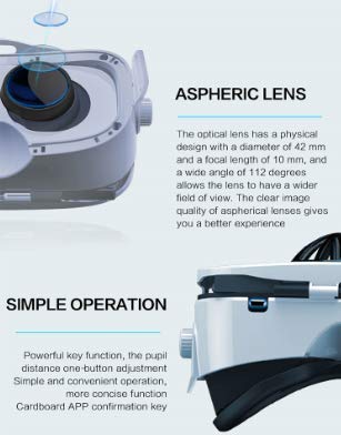 LONGLU VR Headset Compatible for iPhone and Android Phone,3D Virtual Reality VR Glasses with Blue Light, Fan Viewer for TV,Movies & Video Games IMAX, Support 4.0-6.3”Large Screen Smartphone.