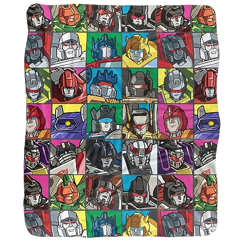 Transformers Transformers Squares Silky Touch Sherpa Back Super Soft Throw Blanket