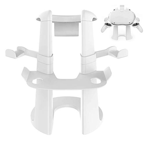 NexiGo VR Stand with Controller Holder, VR Headset Display Stand and Controller Mount Station for Oculus Quest 1/2, Oculus Rift S, Oculus Rift, White