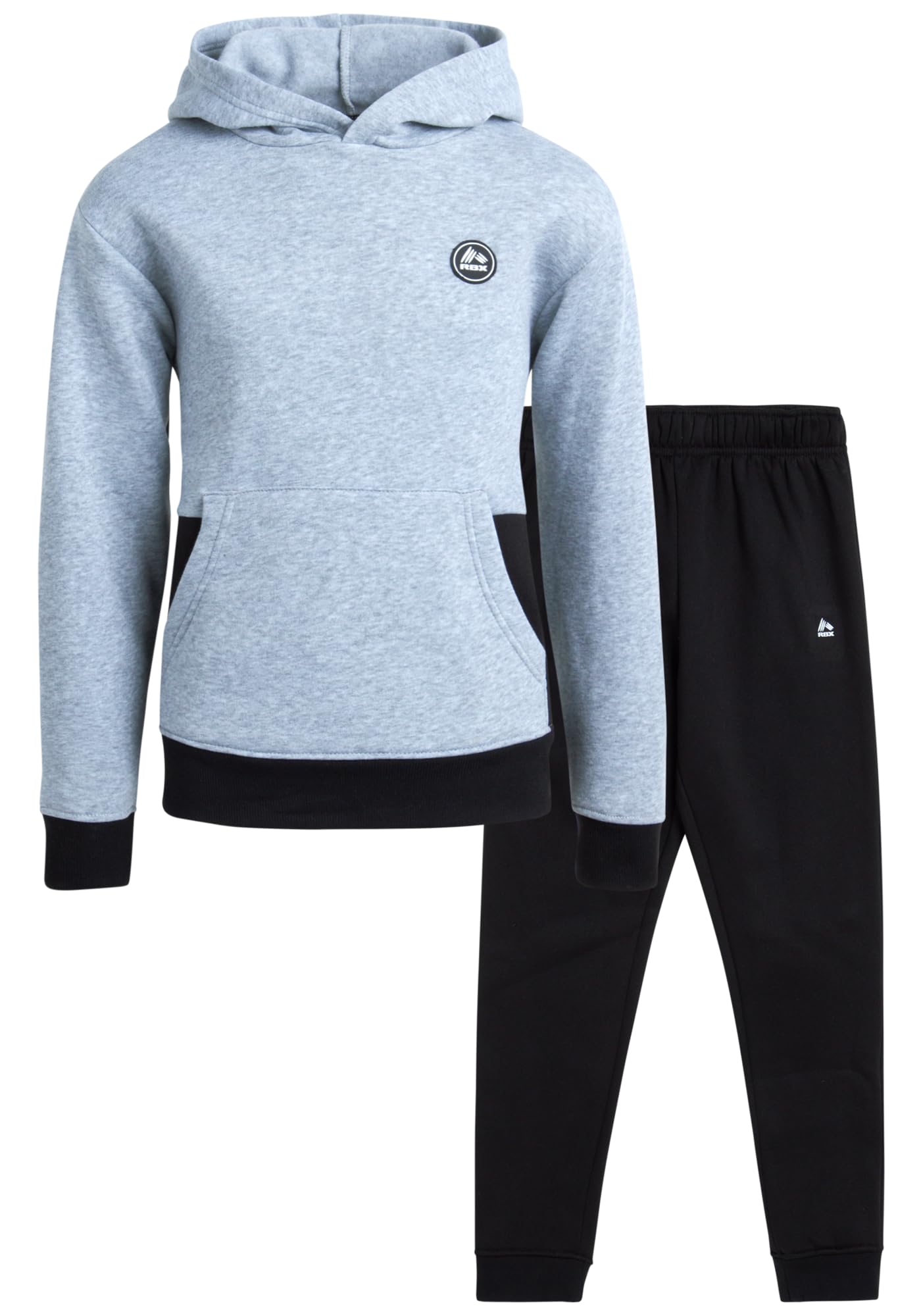 RBX Boy's Jogger Set - 2 Piece Fleece Sweatsuit Kids Clothing Set (Size: 4-12), Size 10, Black/White