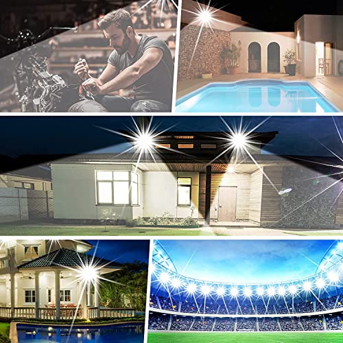 UNUSROOM 2 Pack 50W LED Flood Light Outdoor,7000LM LED Security Lights Motion Sensor Light Outdoor,6500K, Outdoor Floodlights,Plug in Motion Light Outdoor,Motion Detector Flood Light for Garage, Yard