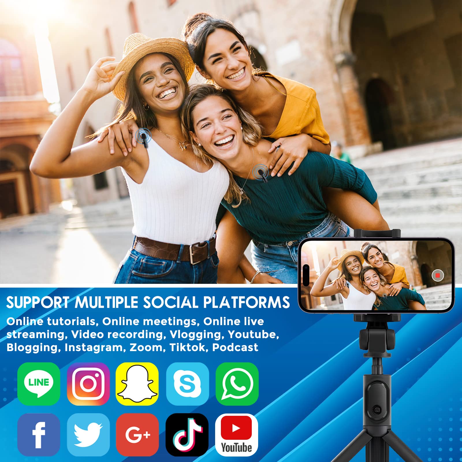 SLADE Wireless Lavalier Microphone for iPhone, Lightning Connector, 72mAh Battery, 6 Hours of Recording, Noise Cancellation, Unobstructed Reception, 360 Audio Pickup