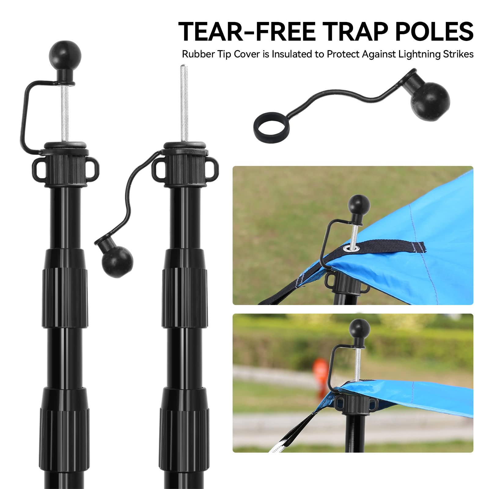 SAN LIKE Tarp Pole Camping Tent Poles Aluminum Telescopic Poles for Canopy Awning Shelter Backpacking Hiking 4 Section Easy Assembly Lightweight Adjustable from 50 in to 113.39 in (2 set)