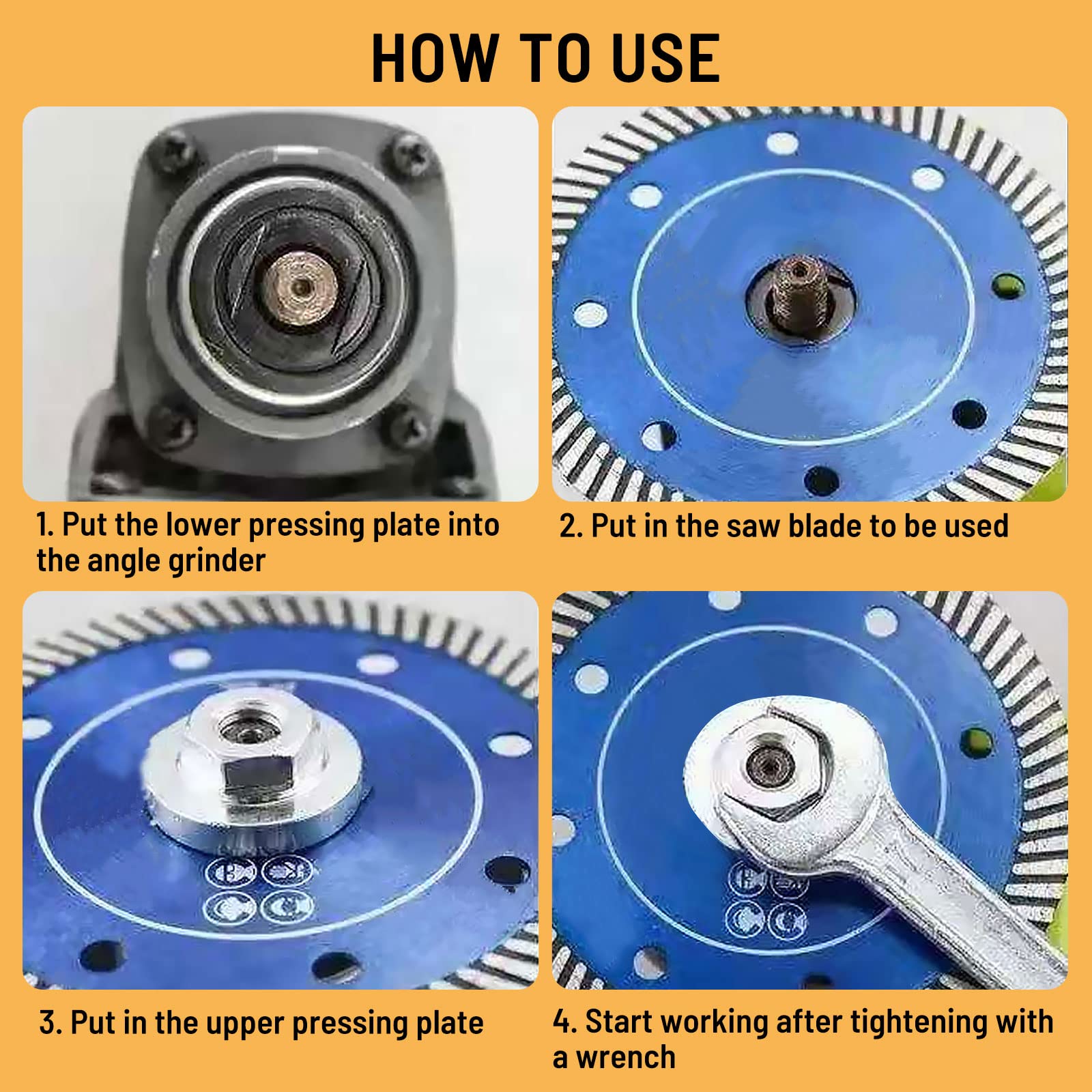 Suitable for 100-type Angle Grinder Flange nut Modification Parts Modified Plywood Stainless Steel Pressure Plate Cover Hexagonal Design Daily use 0.51 inch Open-end Wrench