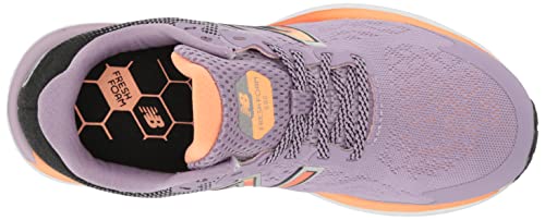 New Balance Women's Fresh Foam 680 V7 Running Shoe, Raw Amethyst/Black/Vibrant Orange, 9.5
