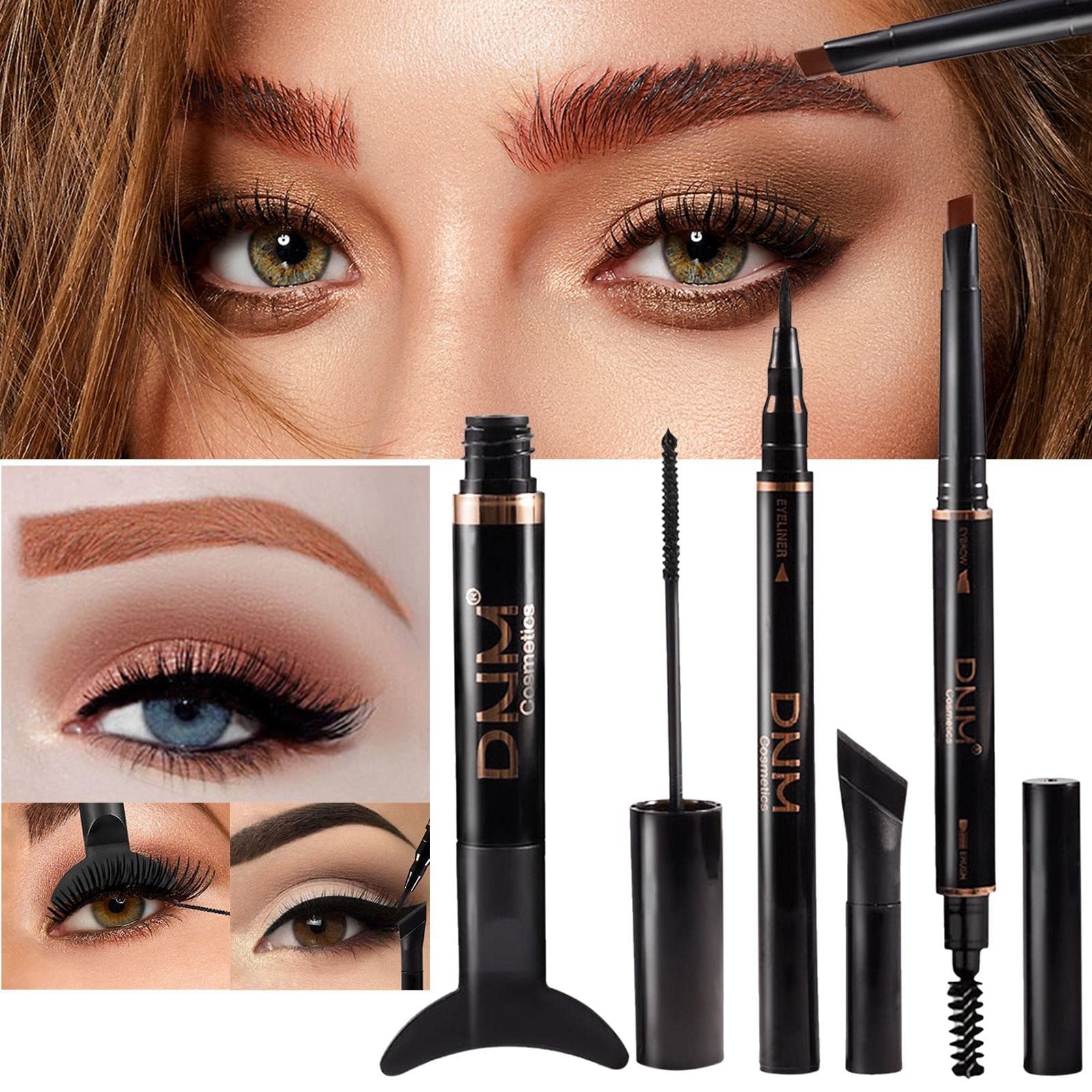 Long Set Eye 3 Piece Pencil Makeup 3ml Eyebrow Mascara Beginner Eyeliner Lasting Waterproofs Mascara Carbon Black Mascara