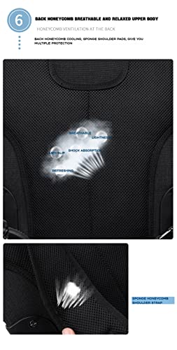 Waterproof Rolling Laptop Backpack Wheeled Carry-on Trolley Luggage,Business Travel Backpack,Multipurpose Waterproof Wheeled Backpack for Men and Women (Blue)