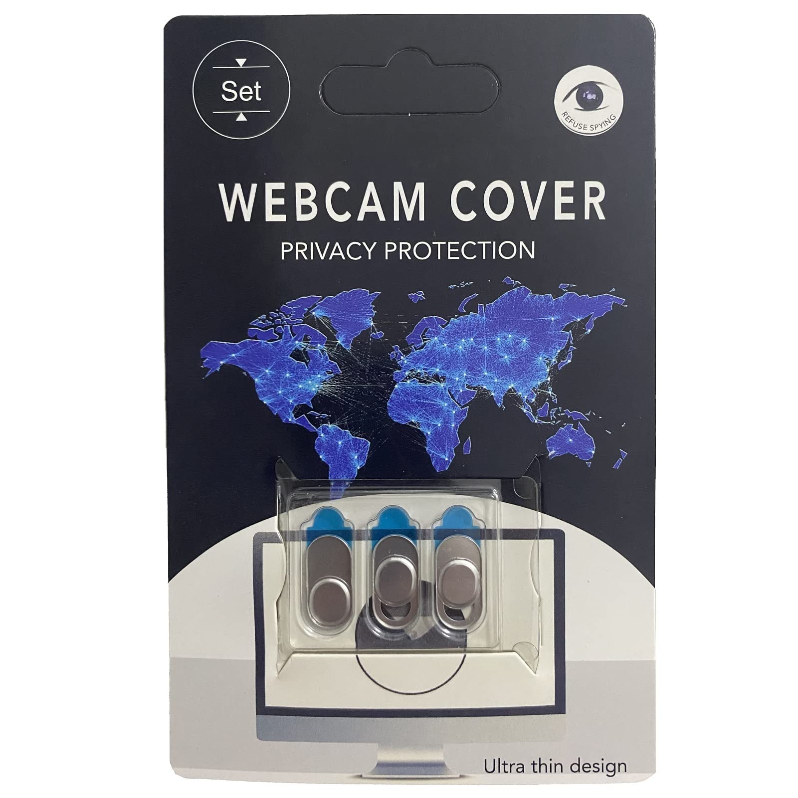 Webcam Cover Slide, Metal Sliding Web Camera Cover Slider Camera Cover for Laptops Ultra-Thin Web Blocker Protecting Your Privacy (3Pcs Silver)