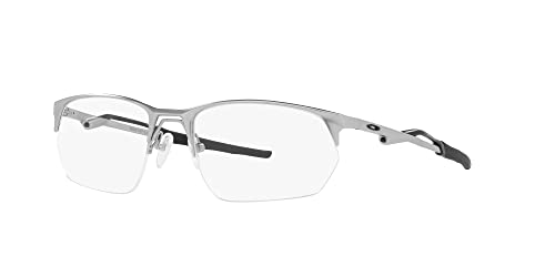 Oakley Men's Ox5152 Wire Tap 2.0 Rx Rectangular Prescription Eyewear Frames, Satin Chrome/Demo Lens, 56 mm