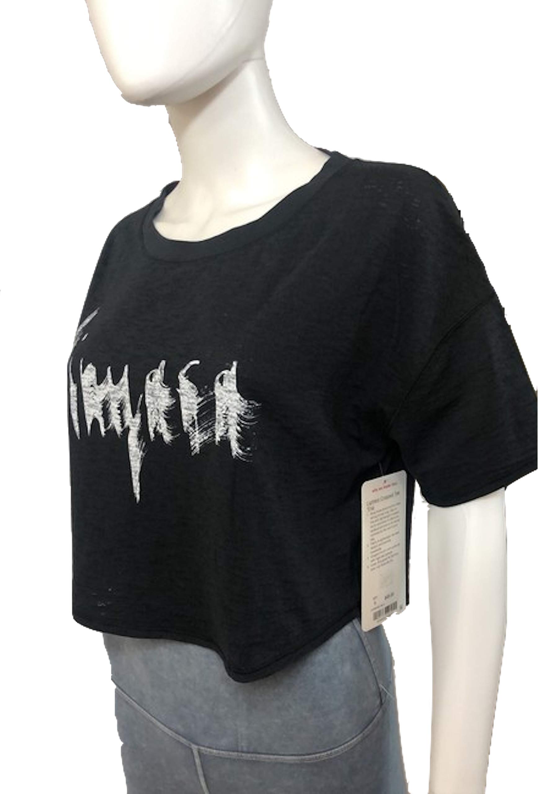 LIGHTEST Cropped TEE with Expression - Black (6)