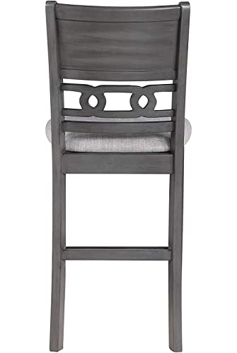 New Classic Furniture Gia 5-Piece Counter Set with 1 Table and 4 Chairs, 42-Inch, Gray