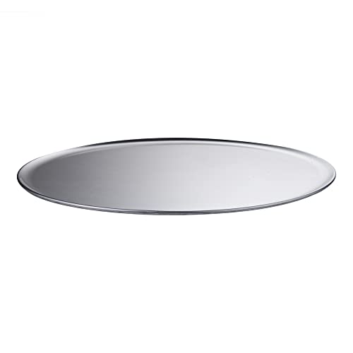 Restaurantware Met Lux 18 Inch Commercial Pizza Pan 1 Coupe Style Pizza Cooking Tray - Heavy-Duty 18-Gauge Aluminum Round Baking Tray Oven-Baking For Pizzas & More