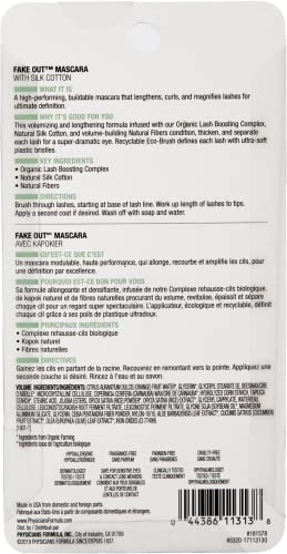 Physicians Formula Organic Wear All Natural Fake Out Mascara Black, Dermatologist Tested