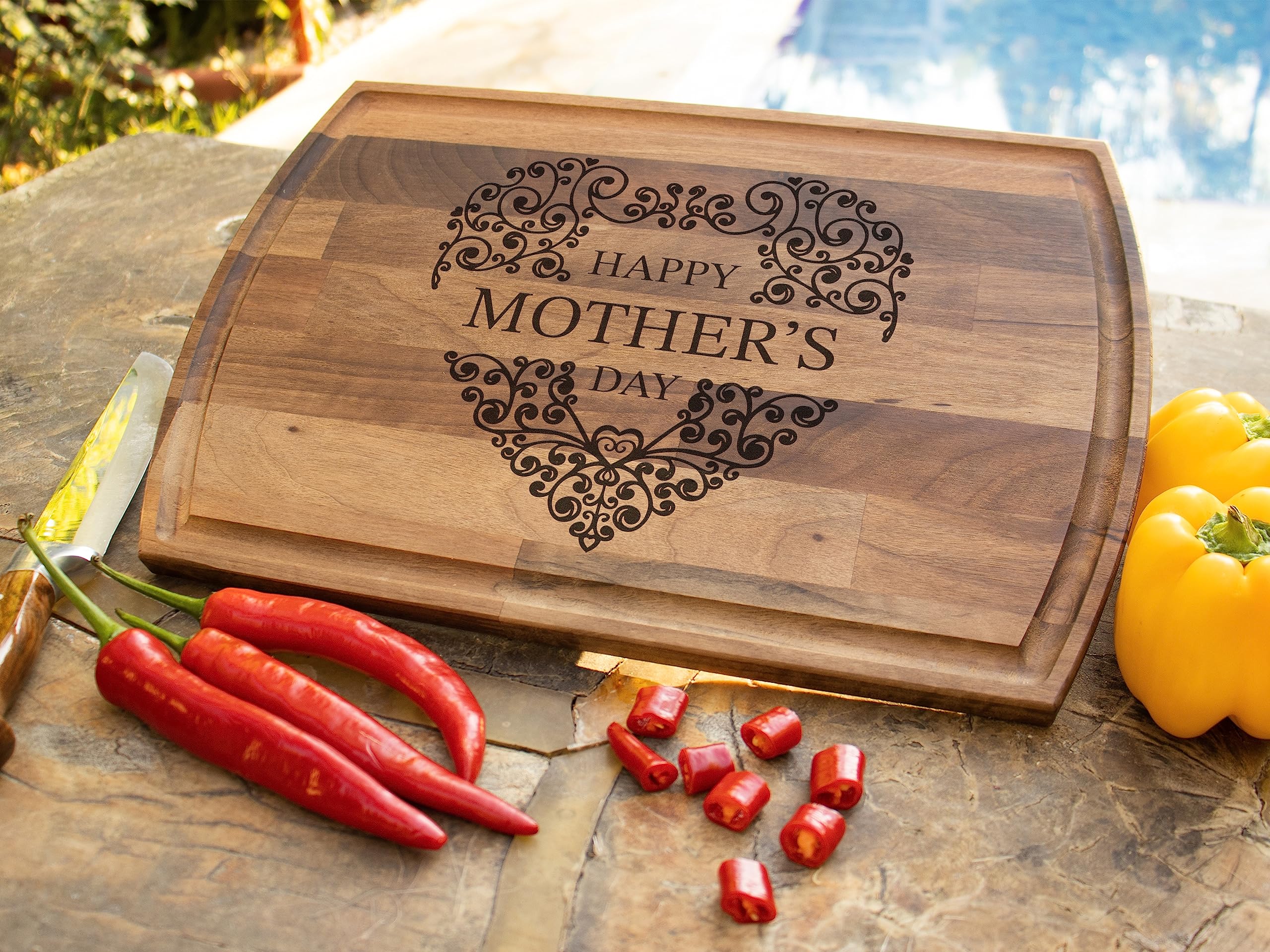 Personalized Cutting Board | Custom Cutting Board | Custom Meat Board | Mother's Day Gift | Gifts for Mother | Personalized Gifts | New Home Gifts (Arched)
