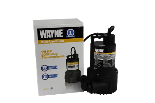 Wayne 57719-REL1 RUP160 1/6 HP Oil Free Submersible Multi-Purpose Water Pump, Black