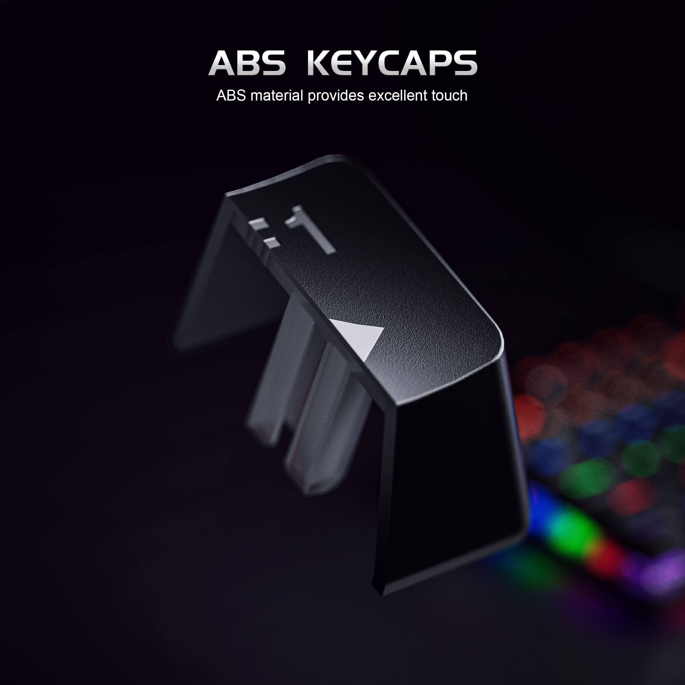 Punkston TK104 Mechanical Gaming Keyboard, RGB Rainbow Backlit 104 Keys Anti-Ghosting PC Gaming Wired Keyboard with Metal Panel (Red Switch, Black)