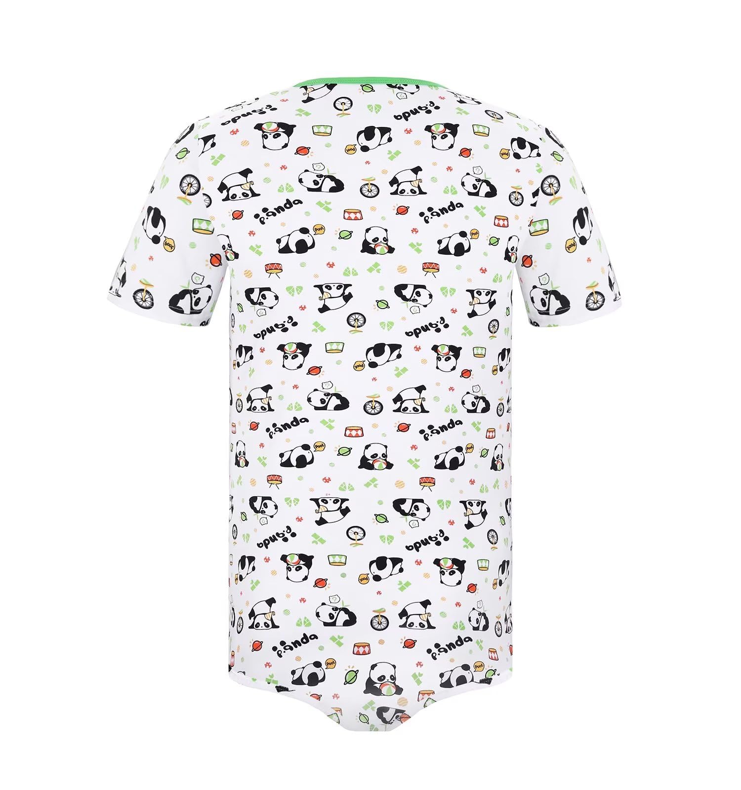 Landofgenie Men Short Sleeve Bodysuit Pajama Panda Print Bodysuit One Piece Pajamas Rompers Basic Onesie 3XL