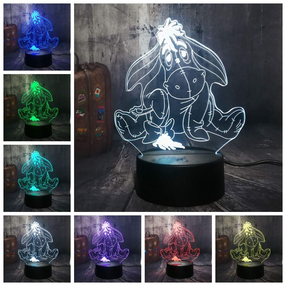 New Cute Cartoon Bear Friend 3D LED Night Light 7 Color Change Table Lamp Home Decor Holiday Kids Christmas Gift
