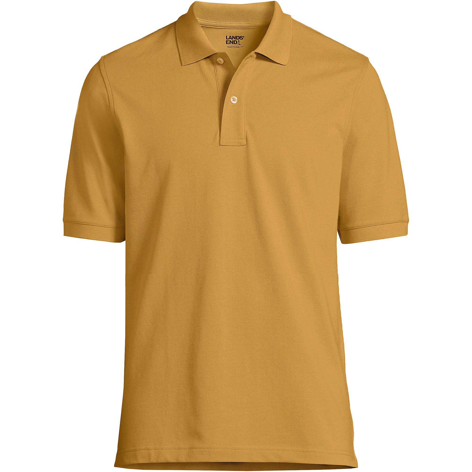 Lands' End Mens Short Sleeve Comfort First Mesh Polo Spicy Mustard Regular Large