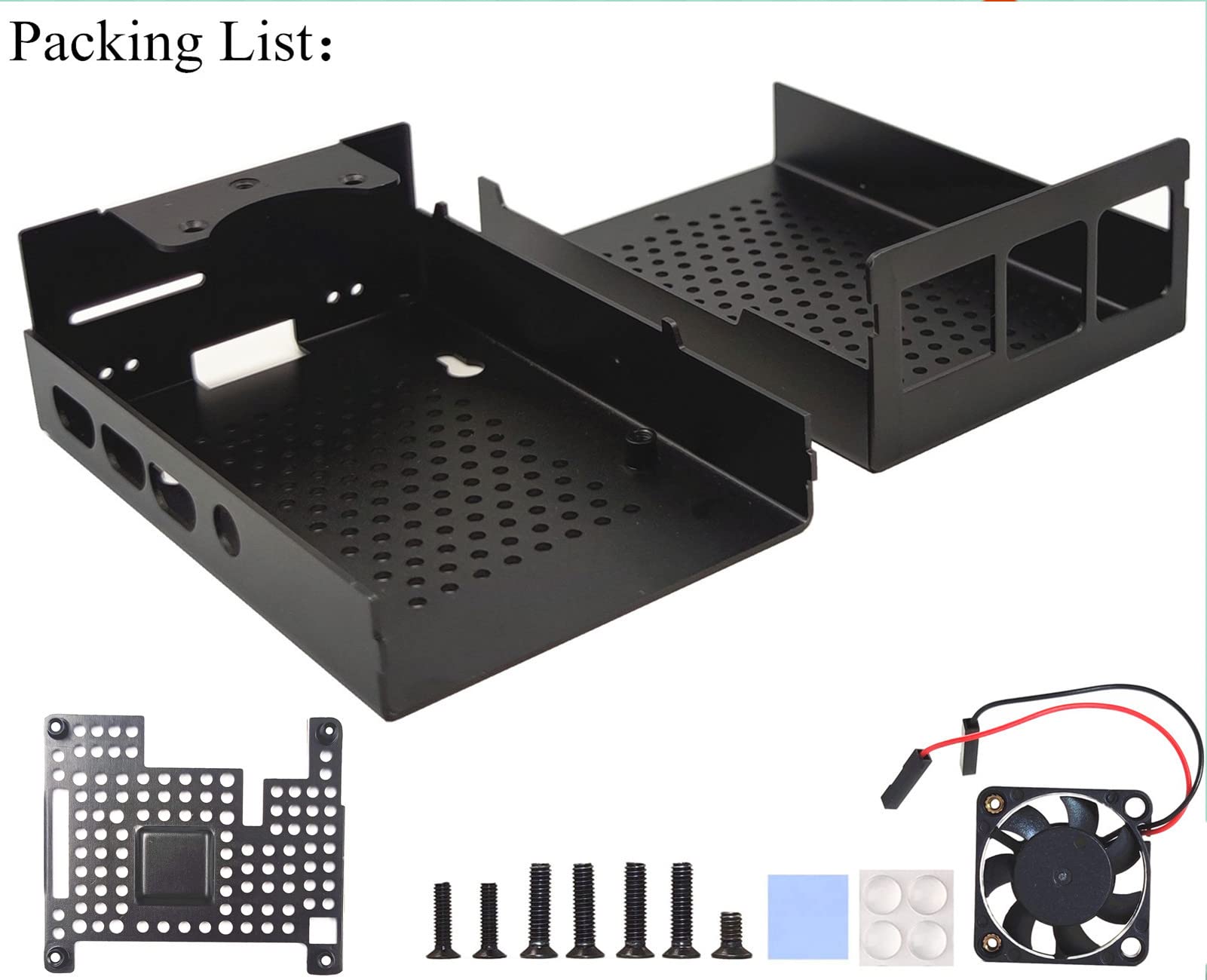 WEIYIXING Raspberry Pi 4 Metal Case with Cooling Fan, Aluminum Alloy Case Compatible with Raspberry Pi 4 Model B (Black)