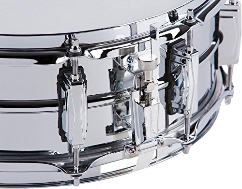 Ludwig LM400 Smooth Chrome Plated Aluminum 5 x 14 Inches Snare Drum with Imperial Lugs and Supra-Phonic Strainer